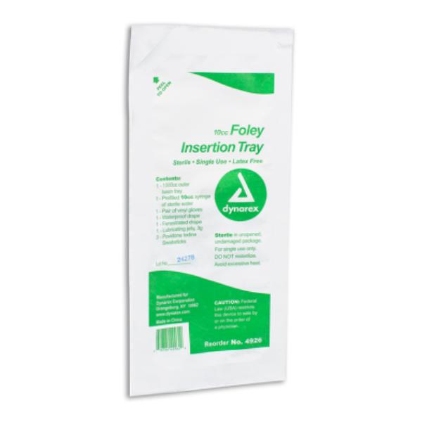 Dynarex Foley Insertion Tray w/ Prefilled Syringe - Sterile, 10 cc, 20 ...