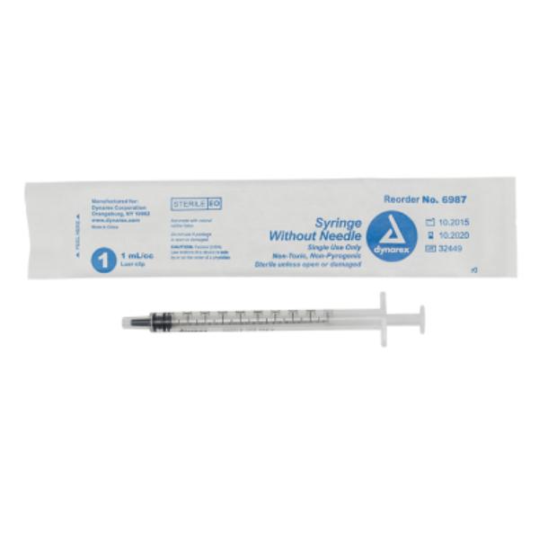 Dynarex Syringe without Needle - Non Toxic - Luer Slip, 1 cc, 10/100/cs ...