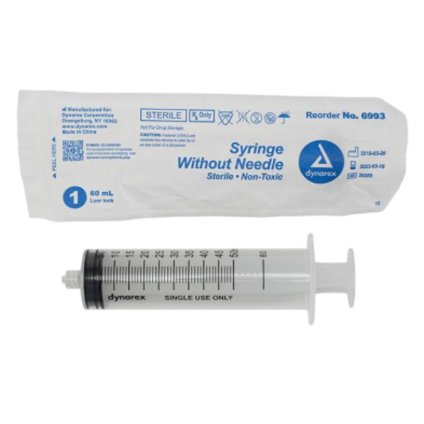 Dynarex Syringe without Needle - Non Toxic - Luer Lock, 60 cc, 10/25/cs ...
