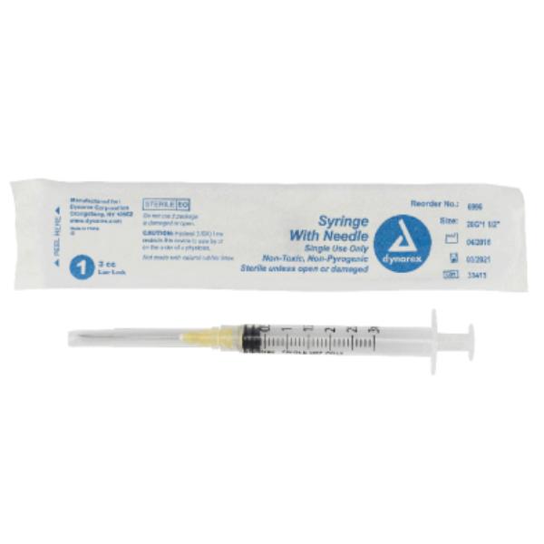 Dynarex Syringe - Non-Safety with Needle - Luer Lock, 20G. 1.5" Needle ...