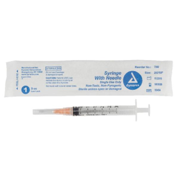 Dynarex Syringe - Non-Safety with Needle - Luer Lock, 25G, 5/8" Needle ...
