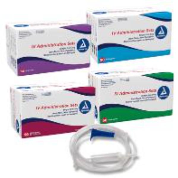 Dynarex IV Administration Set - 20 Drop w/ Regulator, 83", 1 Needleless ...