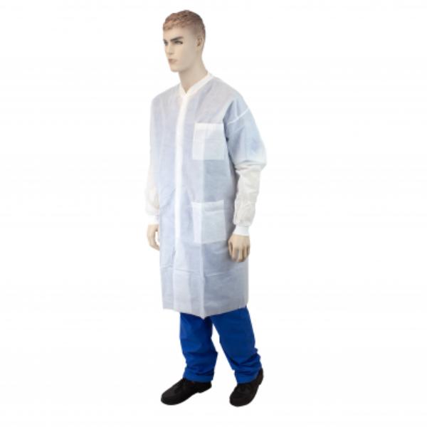 Dynarex Lab Coat w/ Pockets, Medium, White, 3/10/cs 2063