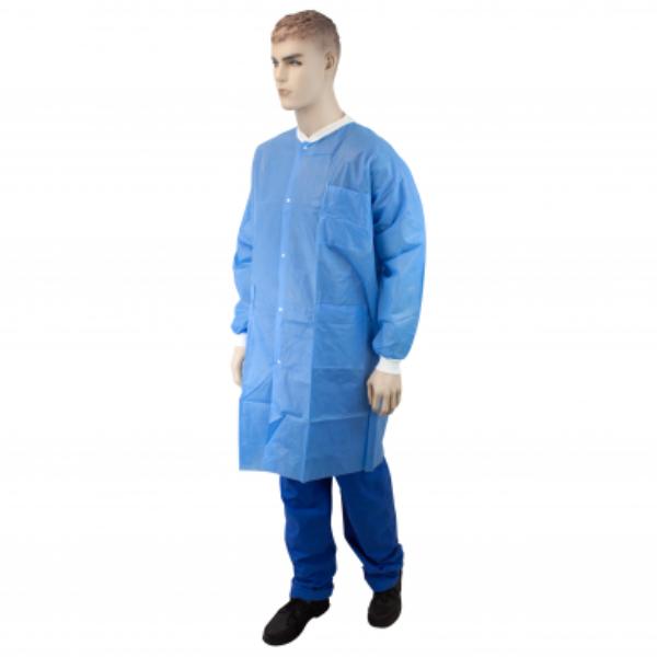 Dynarex Lab Coat w/ Pockets, X-Large, Blue, 3/10/cs 2075