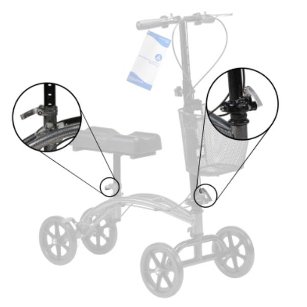 Dynarex Knee Walker Lever, Silver, 1 RPKW-06RL