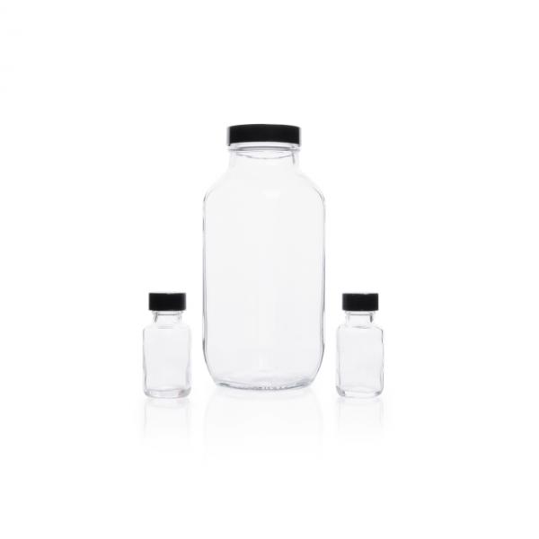 DWK Life Sciences 125 mL Kimble Clear Glass French Square Bottles, Cs ...