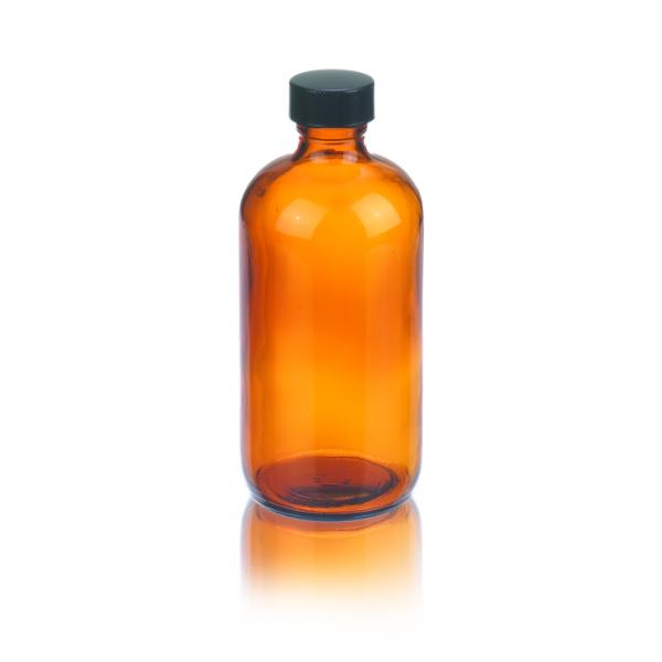 DWK Life Sciences 250 mL Wheaton Boston Round Bottle, Amber, Cs/12 W216856