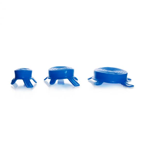 DWK Life Sciences Kimble Silicone Lid Set S-M-L, Cyan Cs/3 291110029