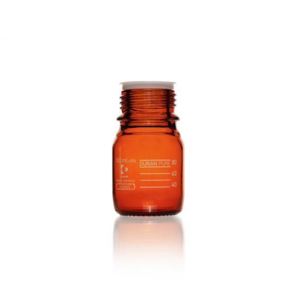 DWK Life Sciences 100 mL Duran PURE Bottle, amber, GL 45 Cs/10 818062402