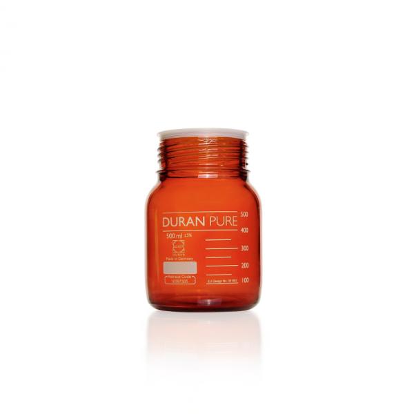 DWK Life Sciences 500 mL Duran PURE GLS 80 Bottle, wide mouth, amber ...