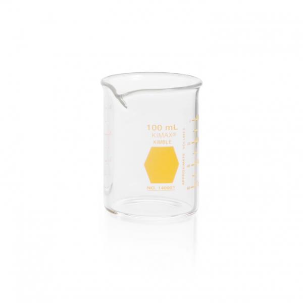 DWK Life Sciences 100 mL Kimble Kimax Colorware Beaker, low form Yellow ...