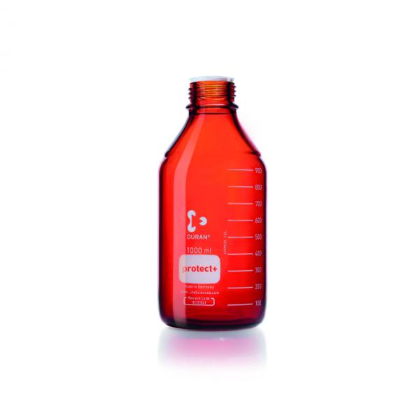 DWK Life Sciences 1000 ml Duran Protect+ Gl 45 Laboratory Bottle, Amber ...