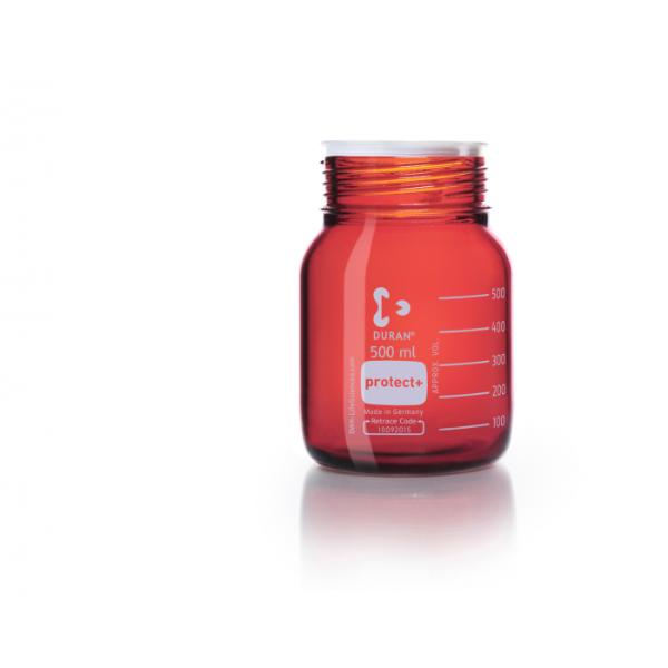 DWK Life Sciences 500 ml Duran Protect+ Gls 80 Laboratory Bottle, Amber ...