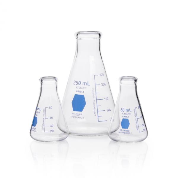DWK Life Sciences 125 mL Kimble Kimax Coloware Erlenmeyer Flask, Blue ...