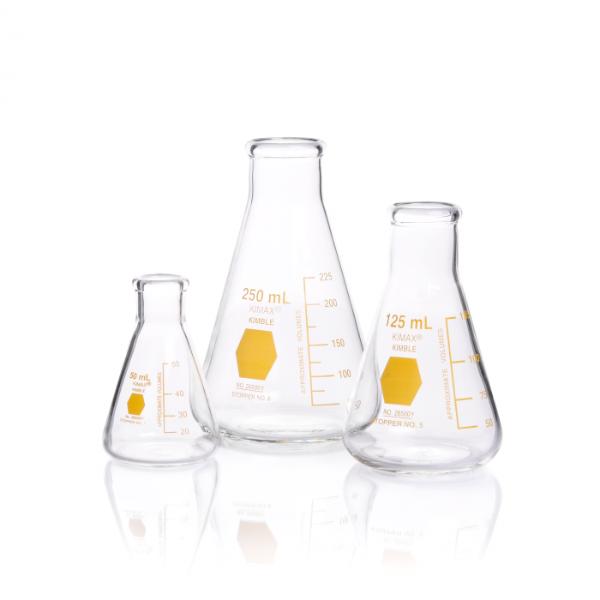 DWK Life Sciences 125 mL Kimble Kimax Coloware Erlenmeyer Flask, Yellow ...