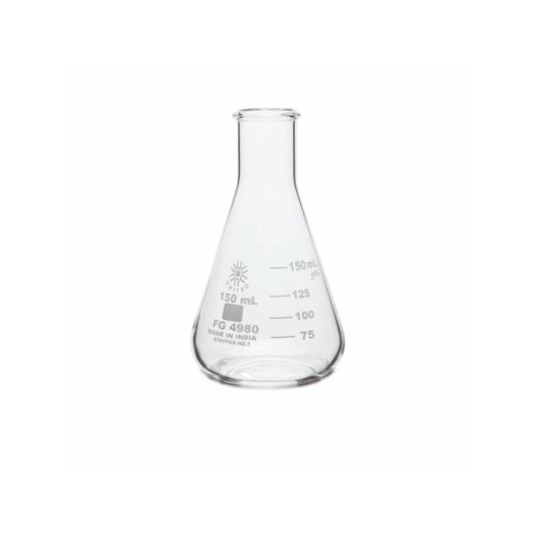 United Scientific 150 ml Erlenmeyer Flask, Narrow Mouth, Borosilicate ...