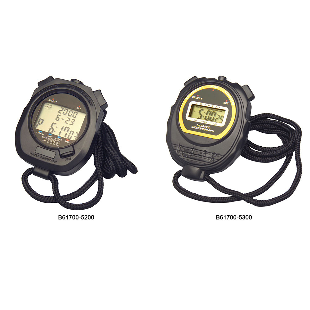 Durac Digital Plastic Stopwatch;10 Hour With Clock And Calendar