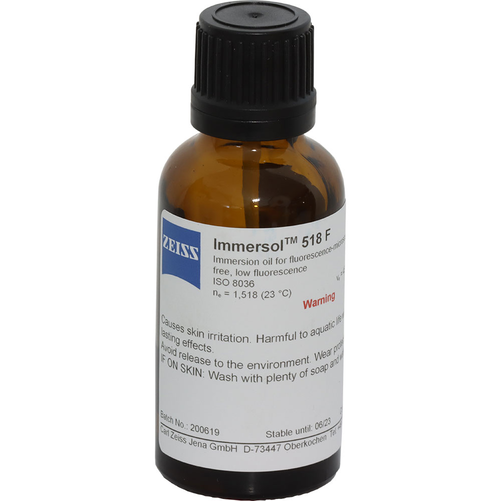 Zeiss Immersion Oil 518 F Fluorescence Free 20 ml Part # 444960