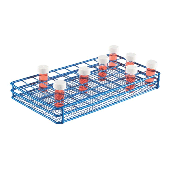 Heathrow Coated Wire Tube Rack 29-33mm 5x10 Format, Blue 120088 Lab ...