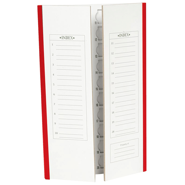 Heathrow 20-Place Slide Tray Cardboard, Red Trim 120196
