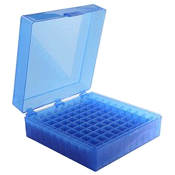Heathrow 100-Well Microtube Storage Box, Blue 120201 Lab Equipment ...