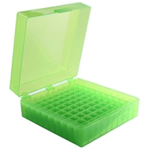 Heathrow 100-Well Microtube Storage Box, Green 120202 Lab Equipment ...
