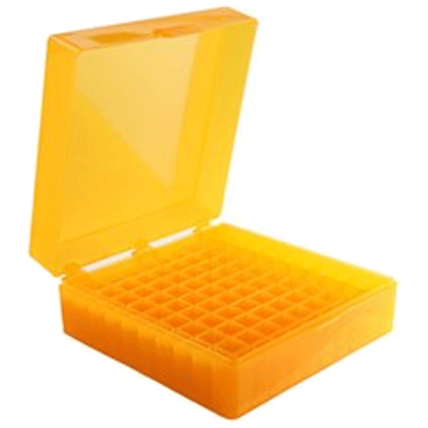 Heathrow 100-Well Microtube Storage Box, Orange 120204