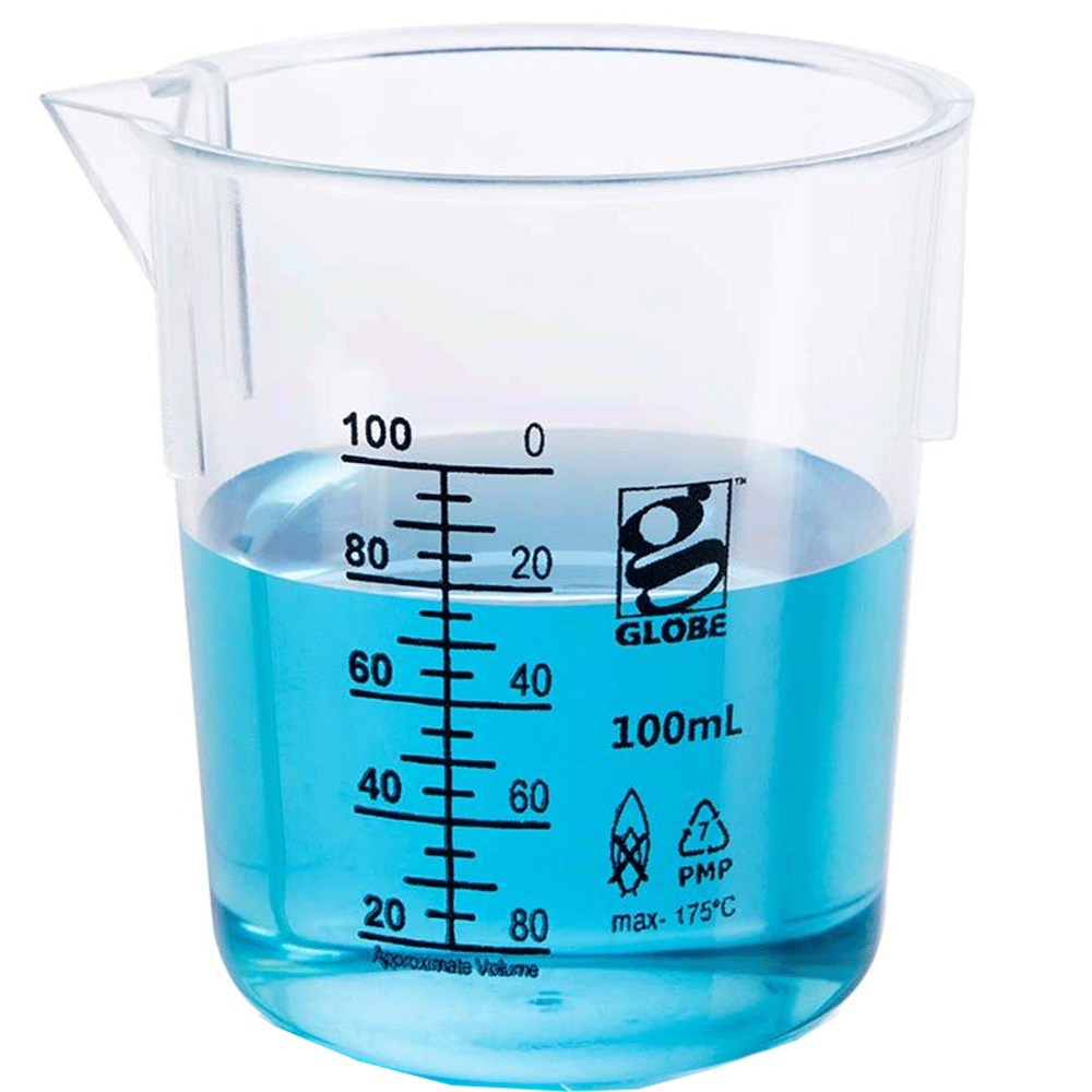 Globe Scientific 100mL Beaker, Low Form, Graduations, PMP Griffin Style ...