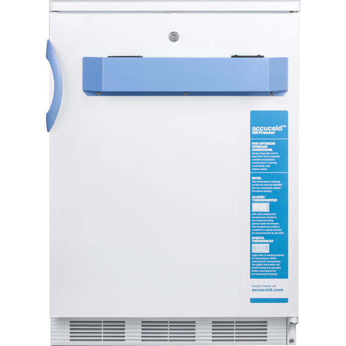 accucold All-Freezer, 3.2 Cu.Ft., 24" Wide, Built-In Capable, Solid ...