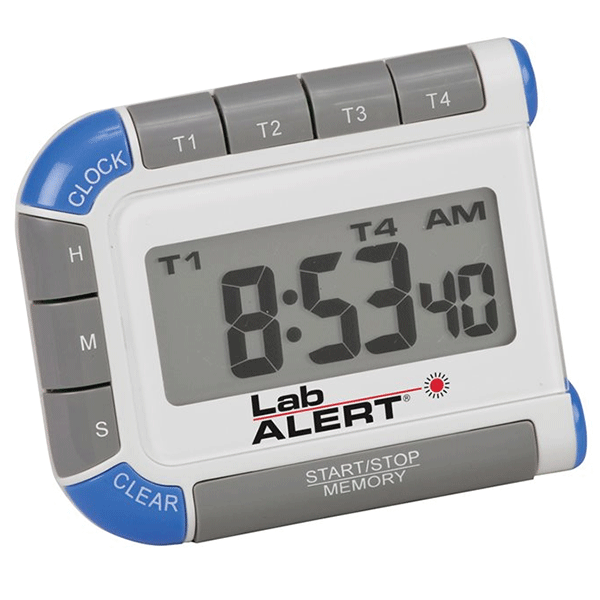 Heathrow Lab Alert Timer, Four Channel, Blue HS24670