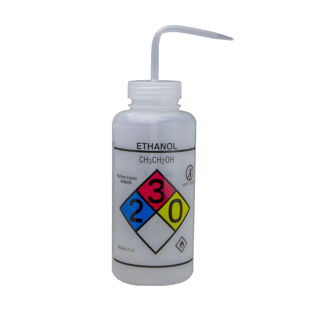 Bel-Art GHS Labeled Safety-Vented Ethanol Wash Bottle 12432-0019 (Pack ...