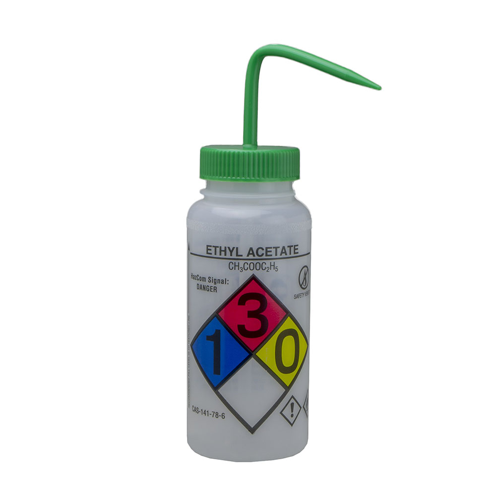 Bel-Art GHS Labeled Safety-Vented Ethyl Acetate Wash Bottle 12416-0007 ...