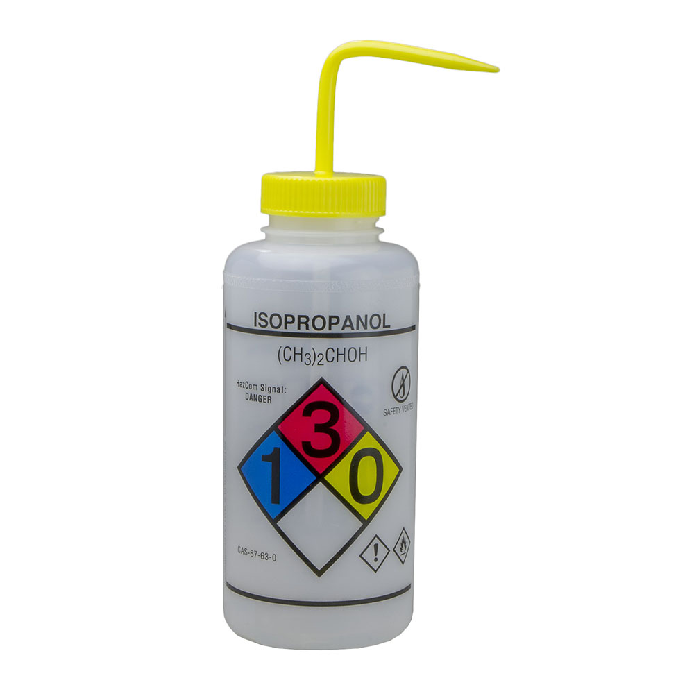 Bel-Art GHS Labeled Safety-Vented Isopropanol Wash Bottle 12432-0008 ...