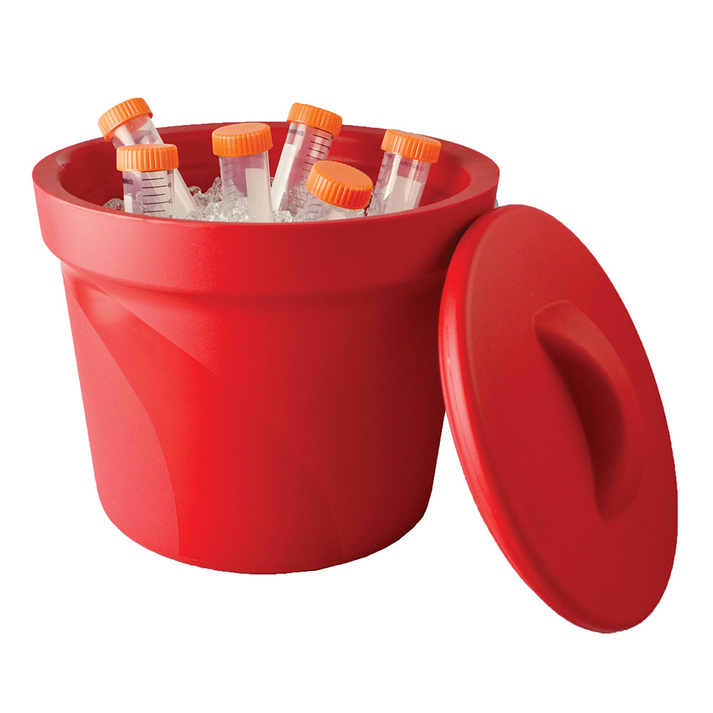 Bel-Art Magic Touch 2 High Performance Red Ice Bucket; 4 Liter With Lid ...