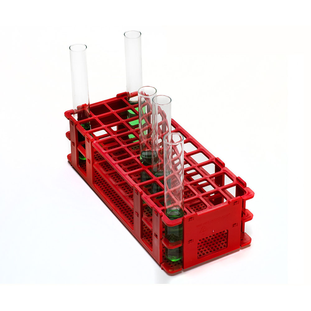 Bel-Art No-Wire Test Tube Rack;For 16-20MM Tubes, 40 Places, Red Lab ...