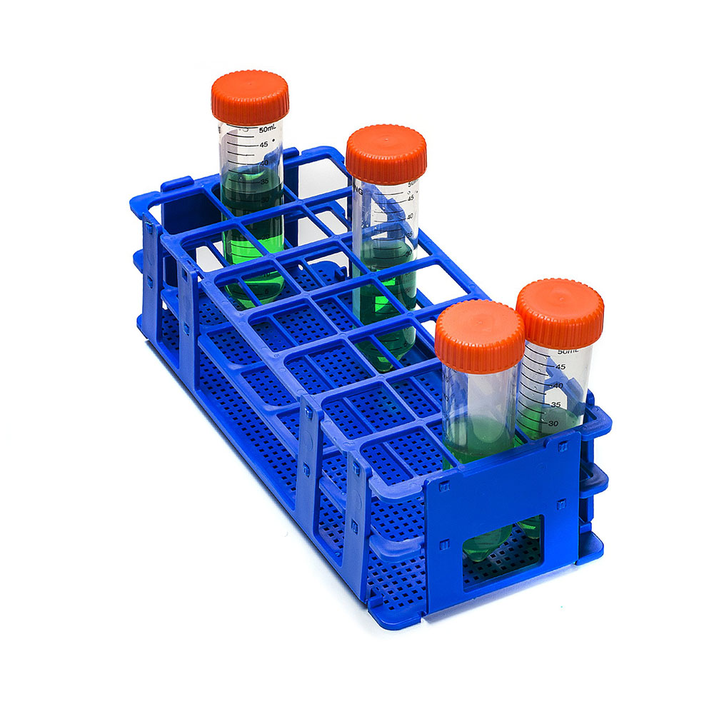 Bel-Art No-Wire Test Tube Rack;For 25-30MM Tubes, 21 Places, Blue Lab ...