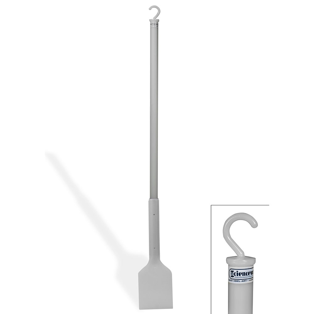 Bel-Art Soft Plastic Scraper; 36 in Handle, 5 X 6 in Blade, White