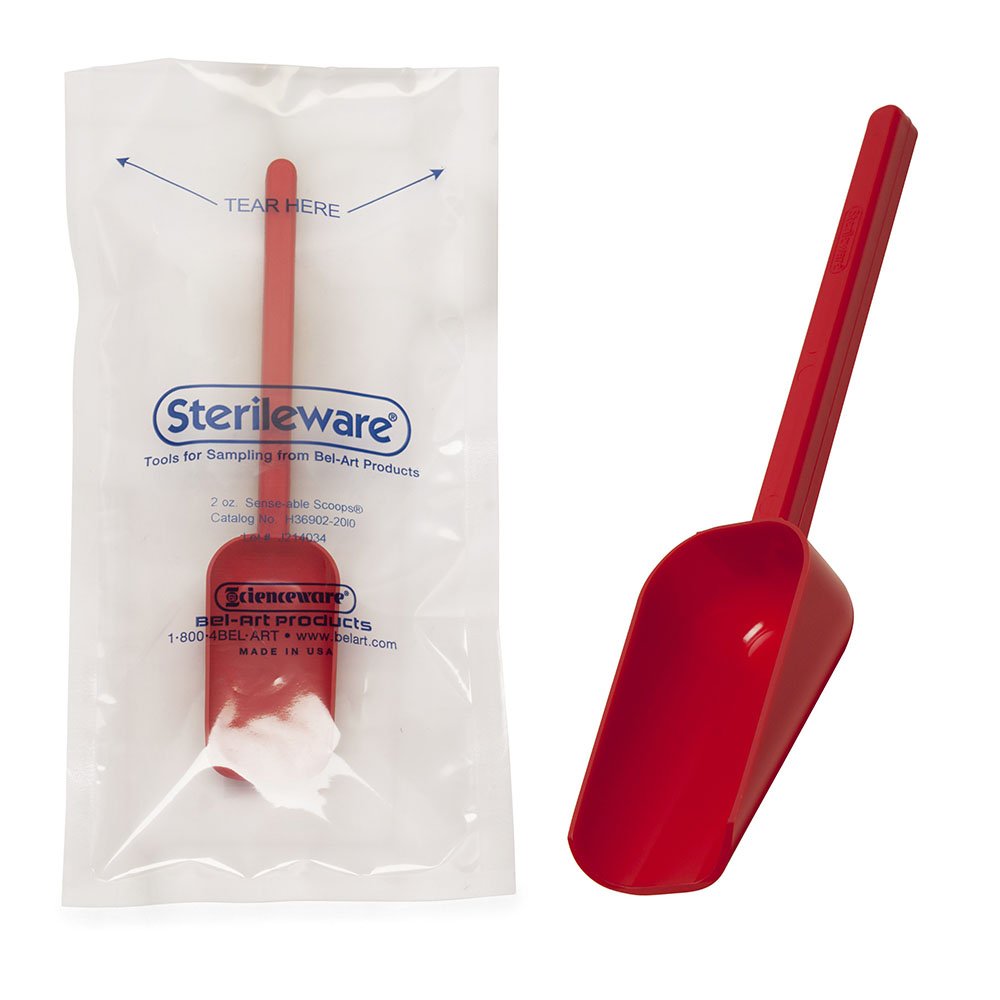 Bel-Art Sterileware Sterile Sampling Scoop; 60mL, Red, Individually ...