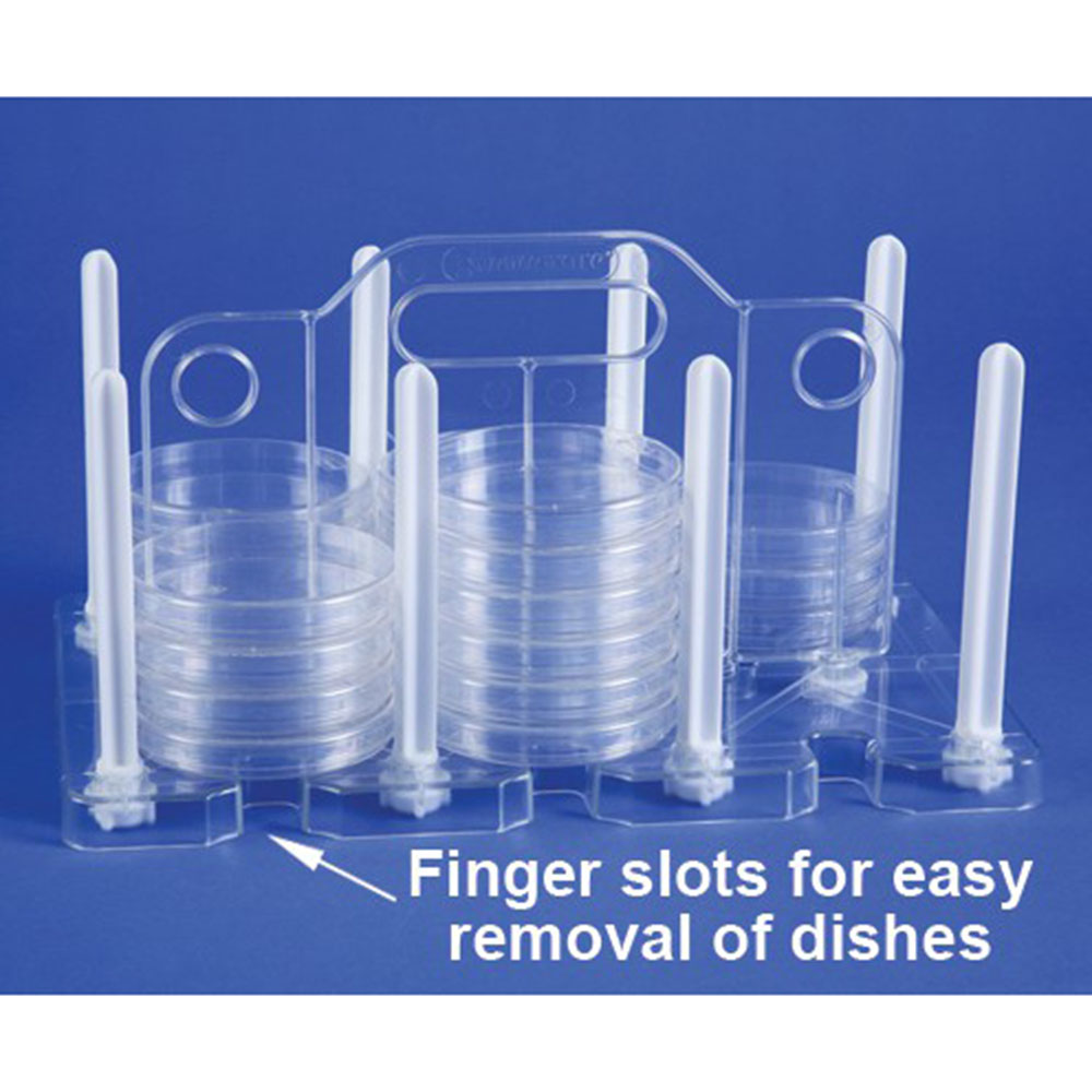 Bel-Art TPX 100MM Petri Dish Rack;54 Places, Plastic