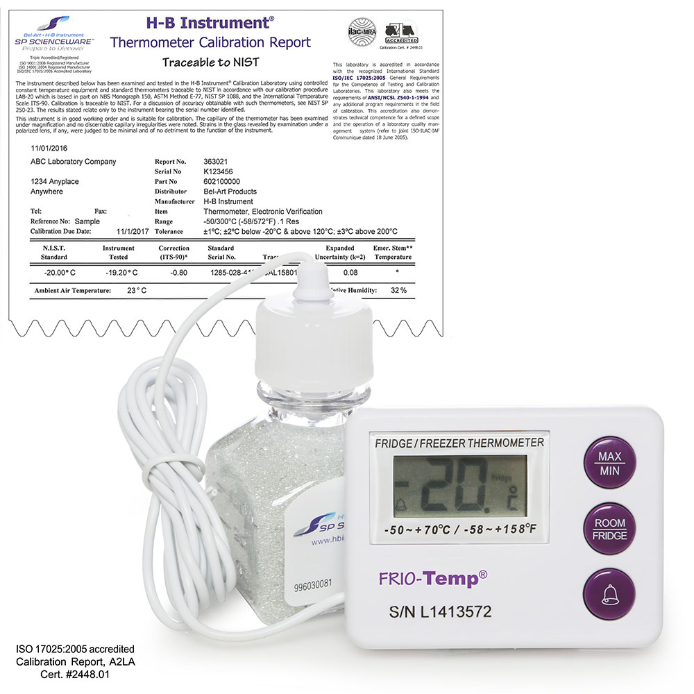 Frio Temp Calibrated Dual Zone Electronic Verification Thermometer;-50 ...